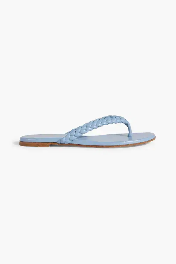 Gianvito Rossi Tropea 05 Braided Leather Sandals In Light Blue